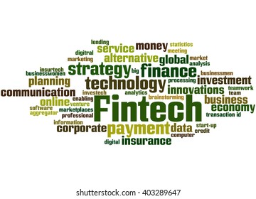 Fintech Word Cloud Concept On White Stock Illustration 403289647 ...