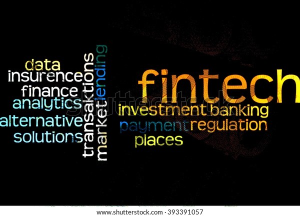 Fintech Word Cloud Fintech Financial Technology 스톡 일러스트 393391057 ...