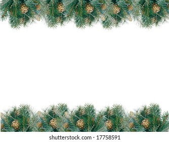 Fir Border Over White Background Space Stock Illustration 17758591 ...