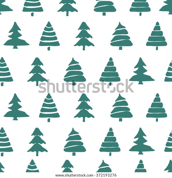 Fir Tree Seamless Pattern Colorful Illustration Stock Illustration ...