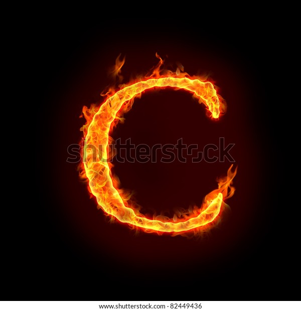 Fire Alphabets Flame Letter C Stock Illustration 82449436