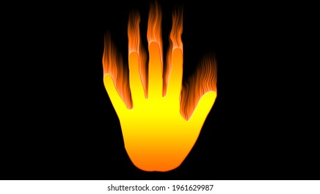 Fire Effect Hand Texture Black Background Stock Illustration 1961629987 ...