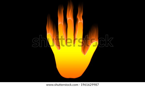 Fire Effect Hand Texture Black Background Stock Illustration 1961629987 ...