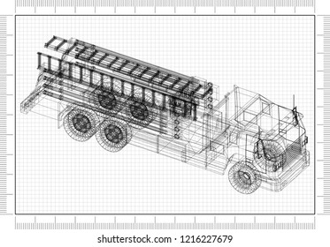 Fire engine blueprint Images, Stock Photos & Vectors | Shutterstock