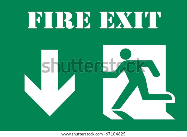 Fire Exit Symbol Text Stock Illustration 67104625 | Shutterstock