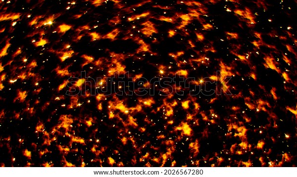 Fire Flakes Glittering Particles Stock Illustration 2026567280