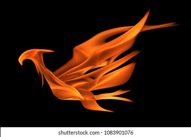 Fire Flame Bird Shape Stock Illustration 1083901076 | Shutterstock