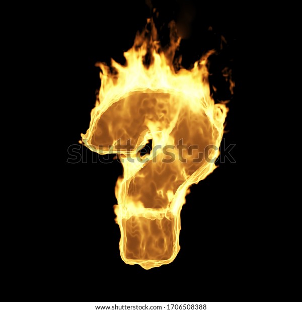 Fire Flame Question Mark On Black Stock Illustration 1706508388 ...