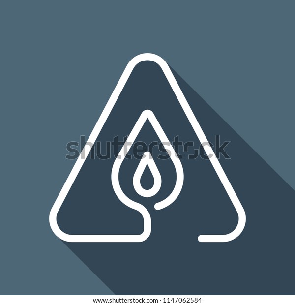 Fire Flame Warning Triangle Linear Symbol Stock Illustration 1147062584 ...