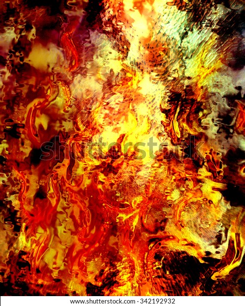 Fire Flames Background Lava Structure Earth Stock Illustration ...