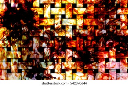 Fire Flames Background Mosaic Structure Computer Stock Illustration ...