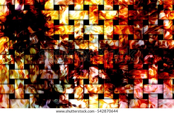 Fire Flames Background Mosaic Structure Computer Stock Illustration ...