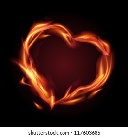 Fire Flames Making Heart Shape Illustration 스톡 일러스트 117603685 ...