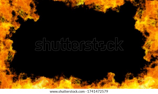 Fire Flames Realistic Frame Background 3d Stock Illustration 1741472579 ...