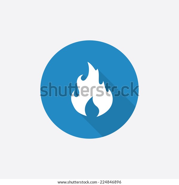 Fire Flat Blue Simple Icon Long Stock Illustration 224846896