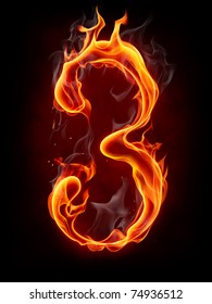 Fire Number 3 Stock Illustration 82486924