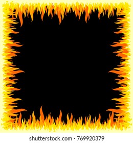 Fire Frame Black Background Stock Illustration 769920379 | Shutterstock