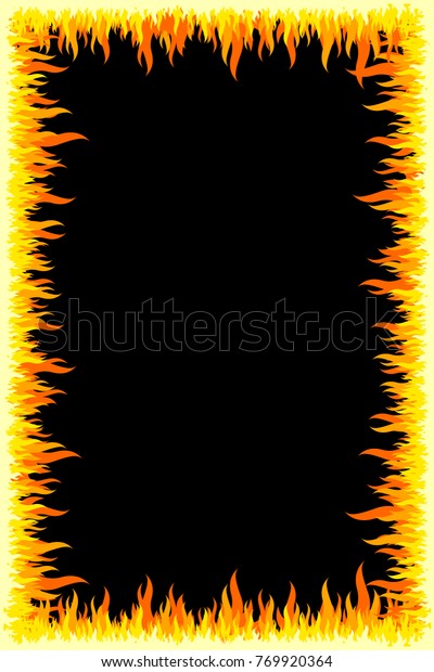 Fire Frame Black Background Stock Illustration 769920364 | Shutterstock
