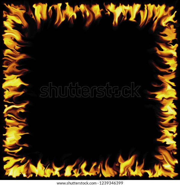 Fire Frame On Black Background Stock Illustration 1239346399 | Shutterstock