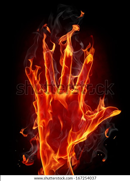 Fire Hand Stock Illustration 167254037