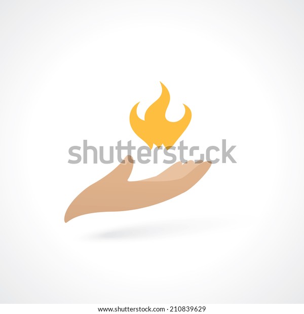 Fire Hand Symbol Stock Illustration 210839629