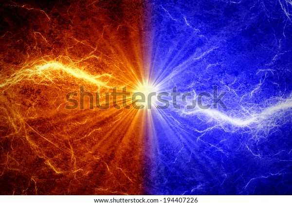 Fire Ice Abstract Lightning Background Stock Illustration 194407226