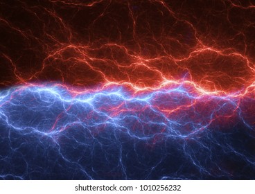 Fire Ice Plasma Lightning Bolt Background Stock Illustration 1010256232