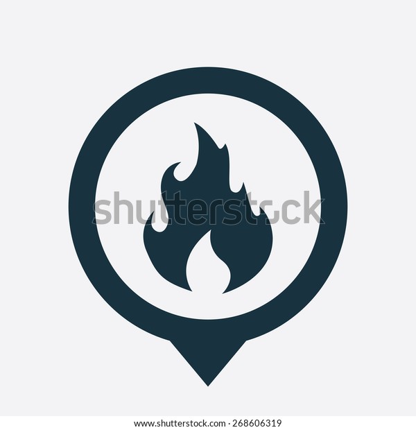 Fire Icon Map Pin On White 스톡 일러스트 268606319 | Shutterstock
