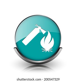 Fire Icon Metallic Internet Button On Stock Illustration 200547329 ...