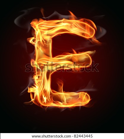 Fire Letter E Stock Illustration 82443445 - Shutterstock