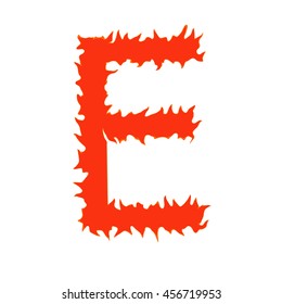 Fire Letter E Isolated On White Stock Illustration 456719953 | Shutterstock
