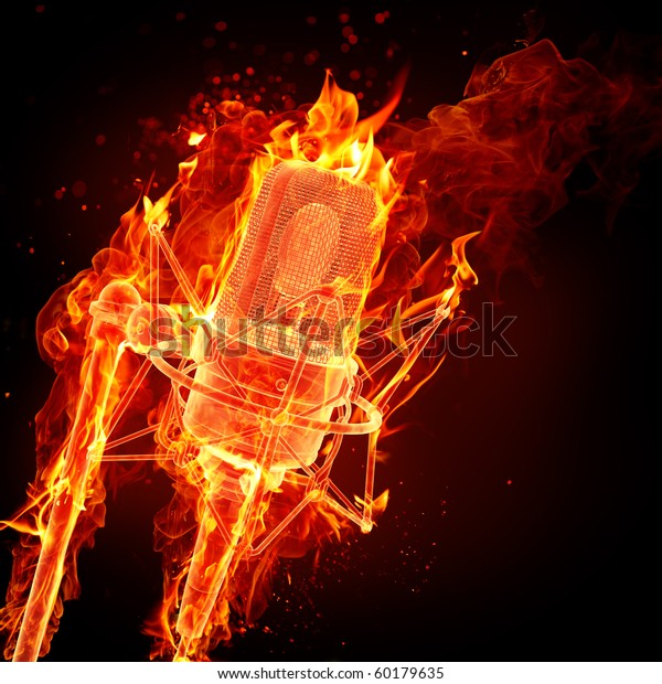 Fire Microphone Stock Illustration 60179635
