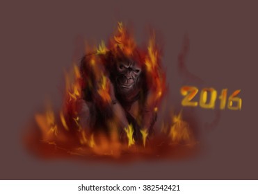 Fire Monkey Stock Illustration 382542421 | Shutterstock