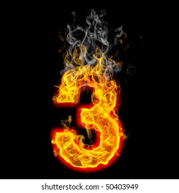 Fire Number 3 Stock Illustration 50403949