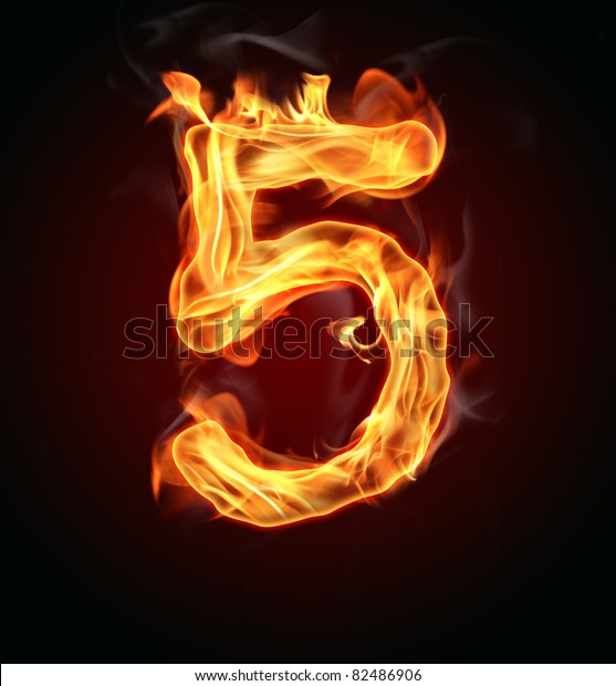 Fire Number 5 Stock Illustration 82486906