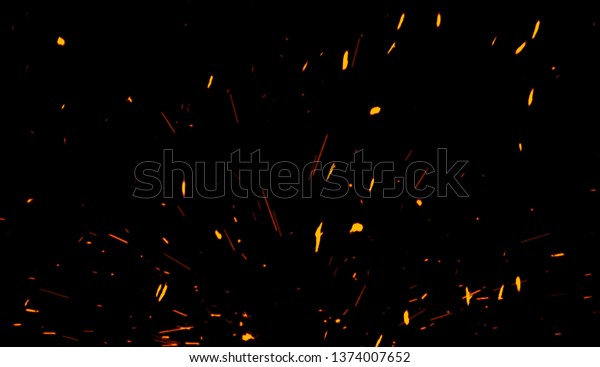 Fire Particles Effect Dust Debris Isolated Stock Illustration ...