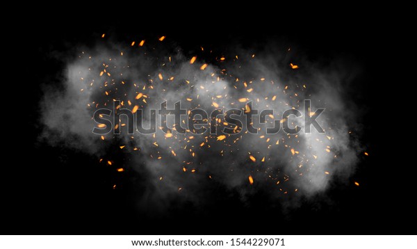 Fire Particles Effect Dust Debris Isolated Stock Illustration ...