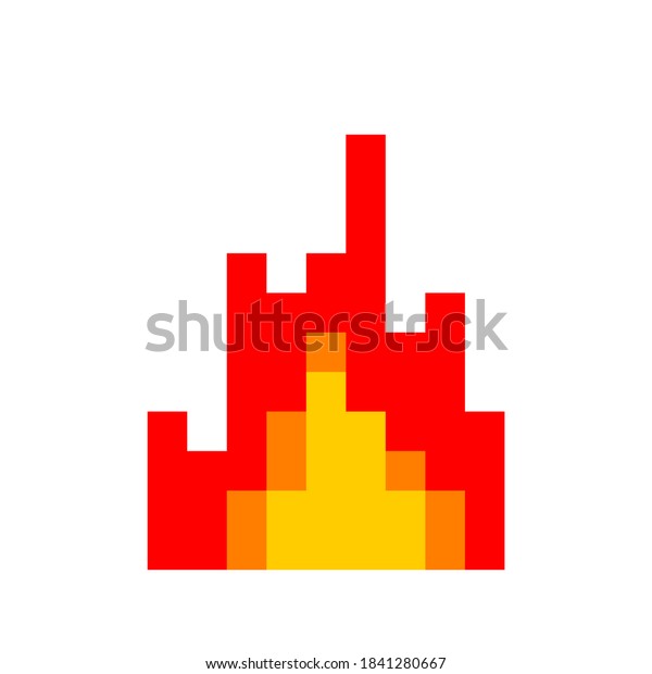 Fire Pixel Art 8 Bit Flame Stock Illustration 1841280667 | Shutterstock