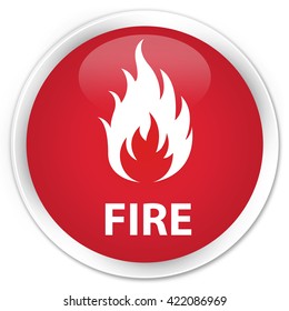 Fire Isolated On Prime Red Round Stock Illustration 698915164