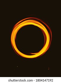 Fire Ring Black Background Energetic Feeling Stock Illustration ...