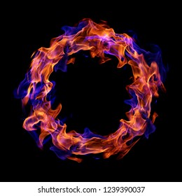 Fire Ring On Black Background Stock Illustration 1239390037 | Shutterstock