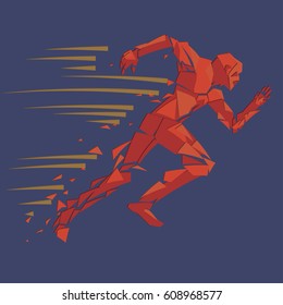 Fire Running Man Stock Illustration 608968577 | Shutterstock