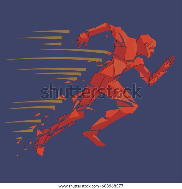 Fire Running Man Stock Illustration 608968577 | Shutterstock