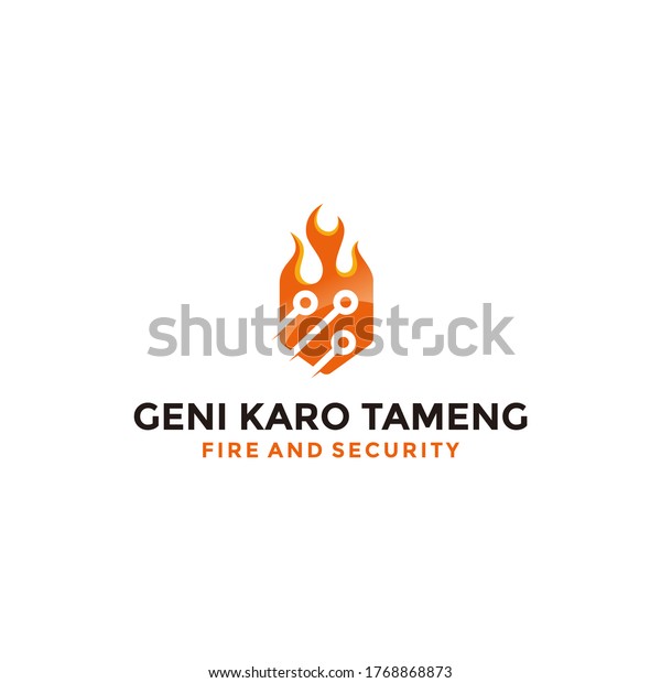 Fire Security Logo Design Stock Illustration 1768868873 | Shutterstock