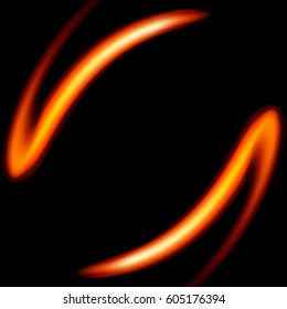 Fire Shape On Black Background Raster Stock Illustration 605176394 ...