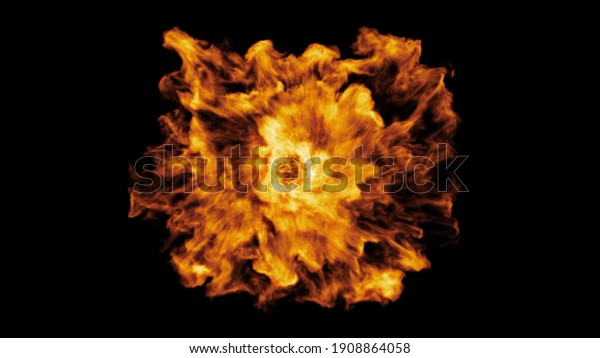 Fire Shockwave Design On Black Background Stock Illustration 1908864058 ...