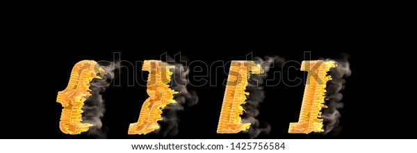 Fire Smoke Square Brackets Braces Isolated Stock Illustration ...