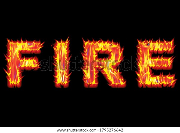 Fire Typography Design Black Background Stock Illustration 1795276642 ...