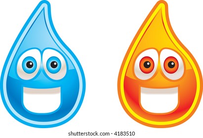 Fire Water Cartoon Characters 库存矢量图（免版税）227817034 | Shutterstock