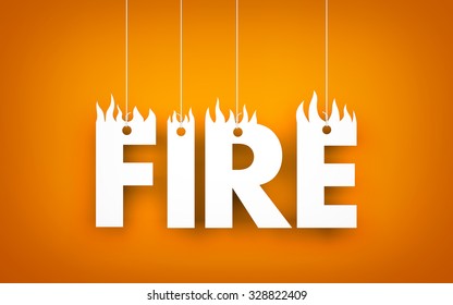 Fire Word Hanging On String Stock Illustration 328822409 | Shutterstock